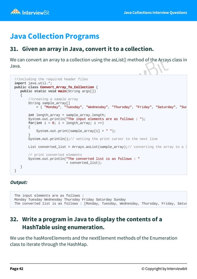 Java Collection Interview Questions [Updated] | PDF