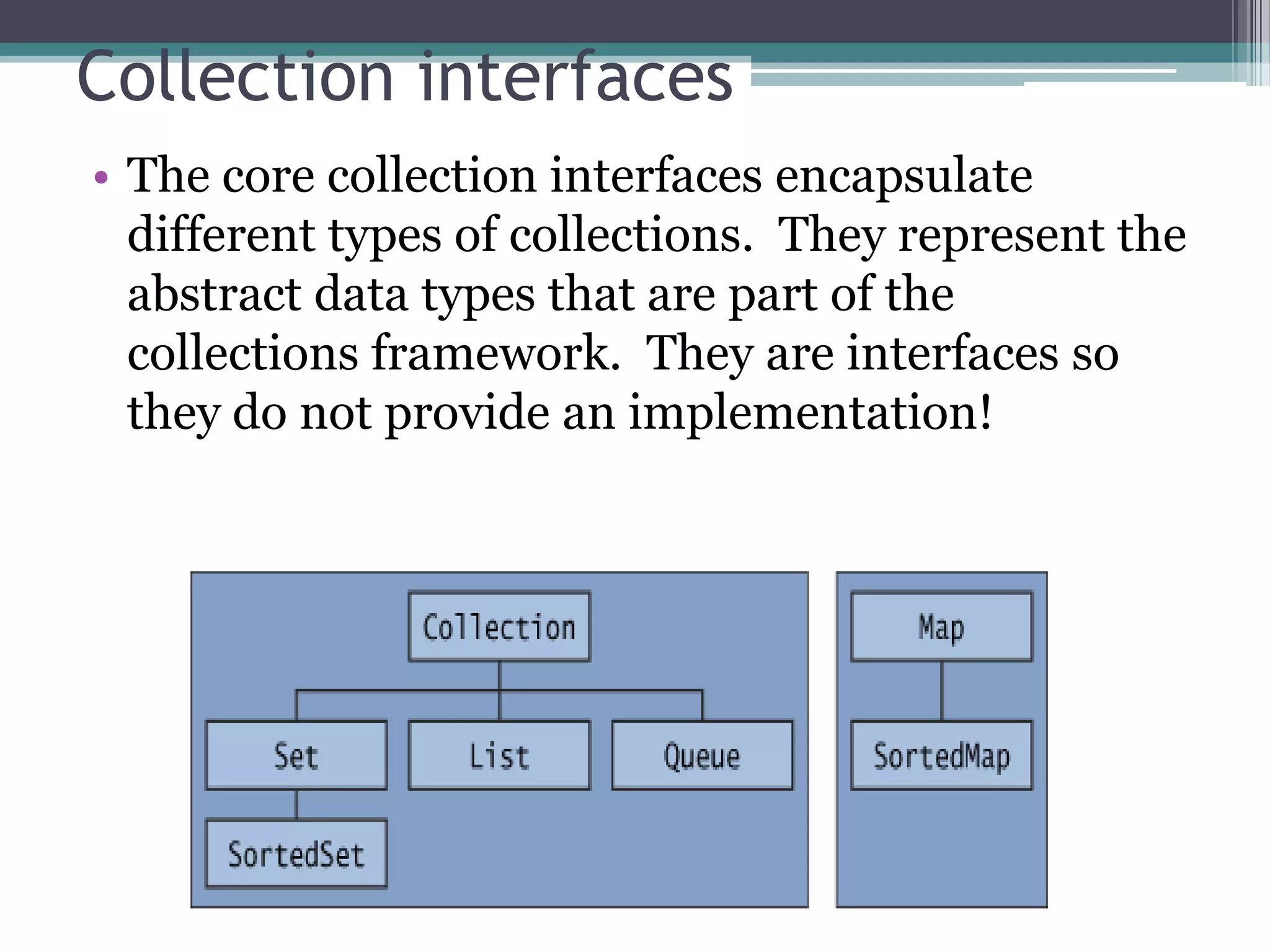 Java collections | PPTX | Programming Languages | Computing