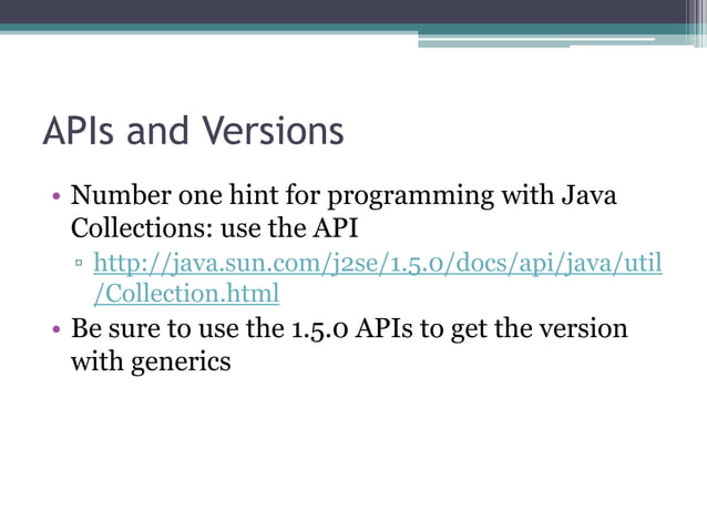 Java collections | PPTX | Programming Languages | Computing