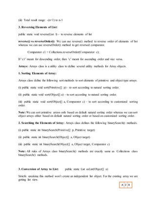 Java collections notes | DOCX