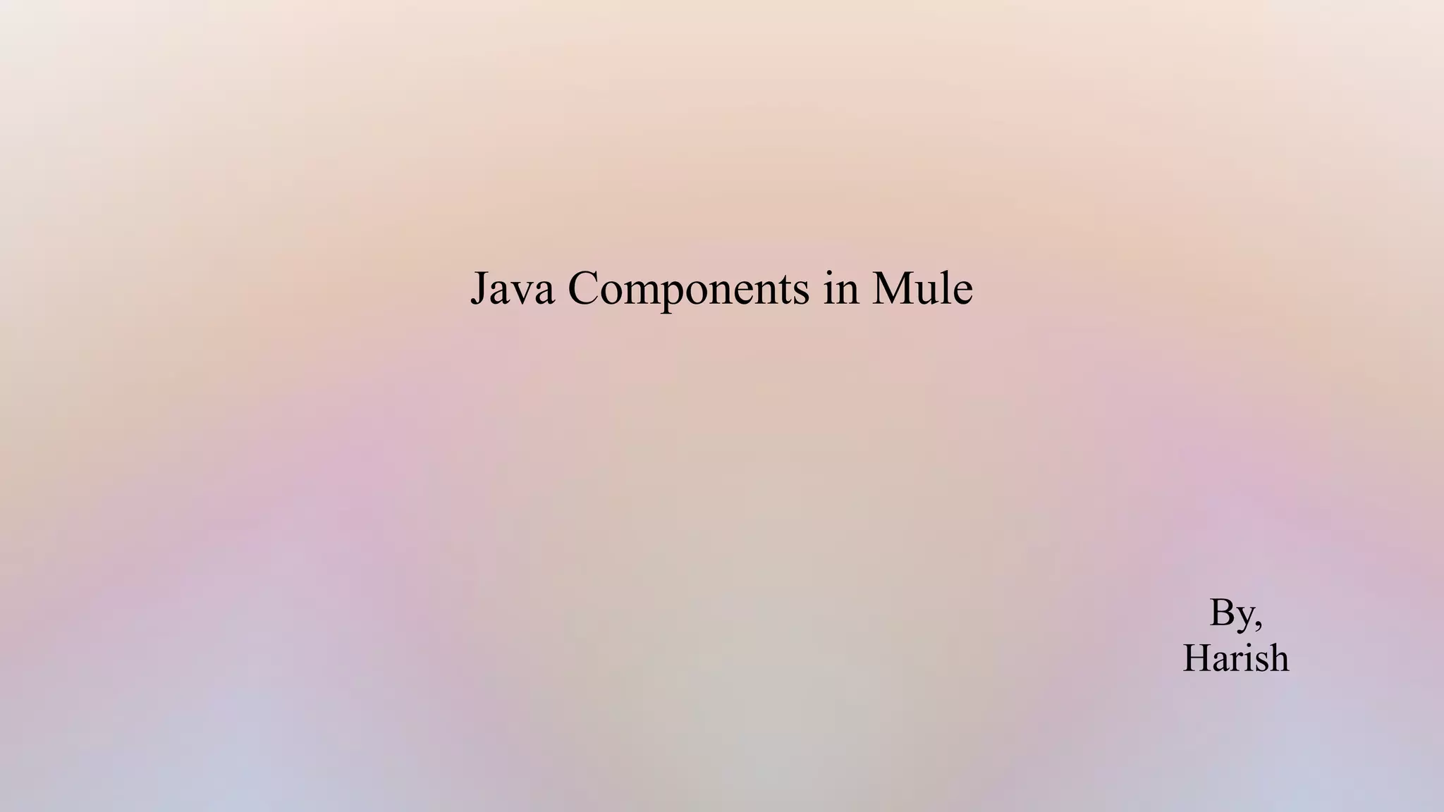 Java components in mule | PPT