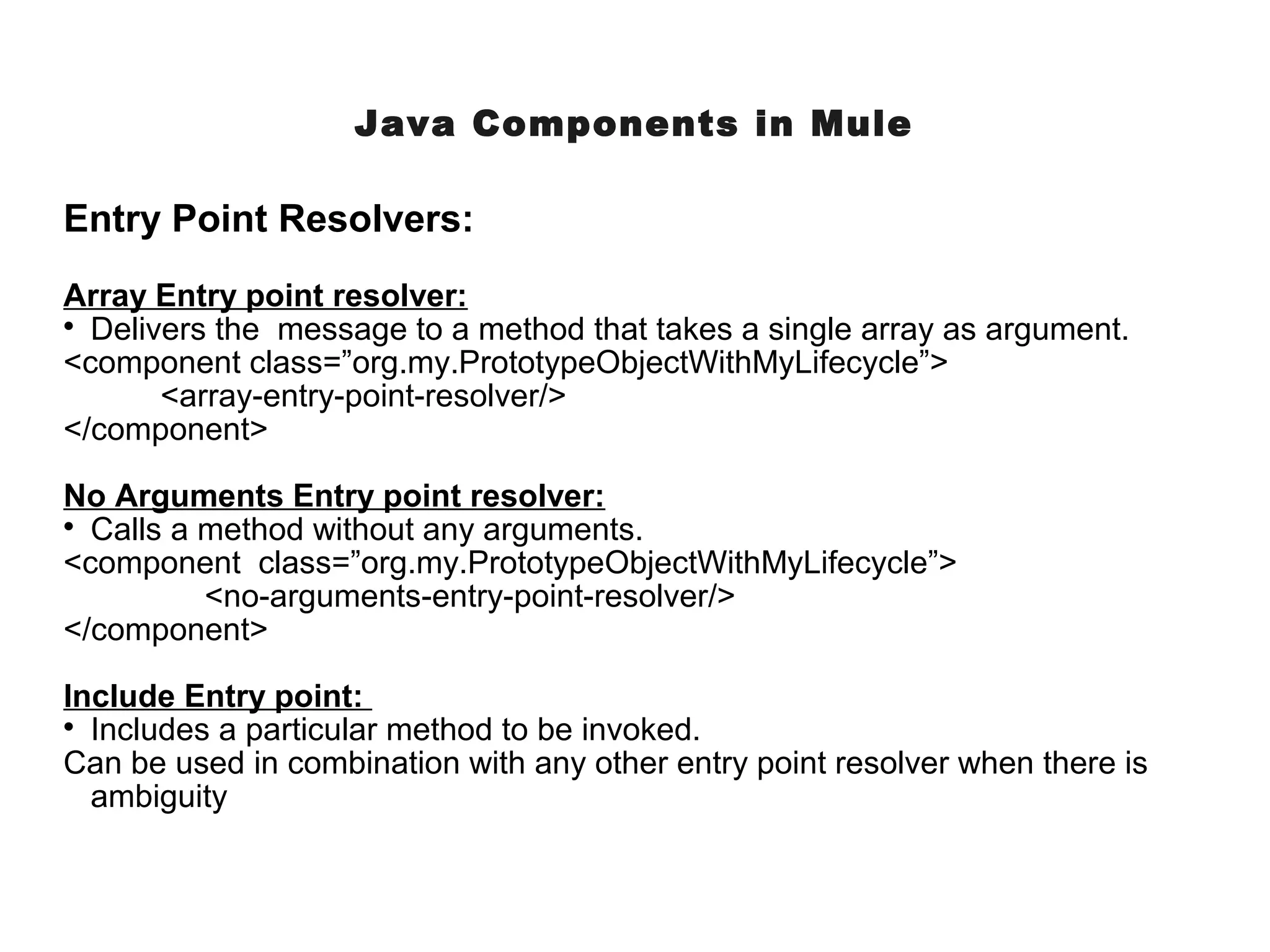 Java components in Mule | PPT Java components in Mule | PPT