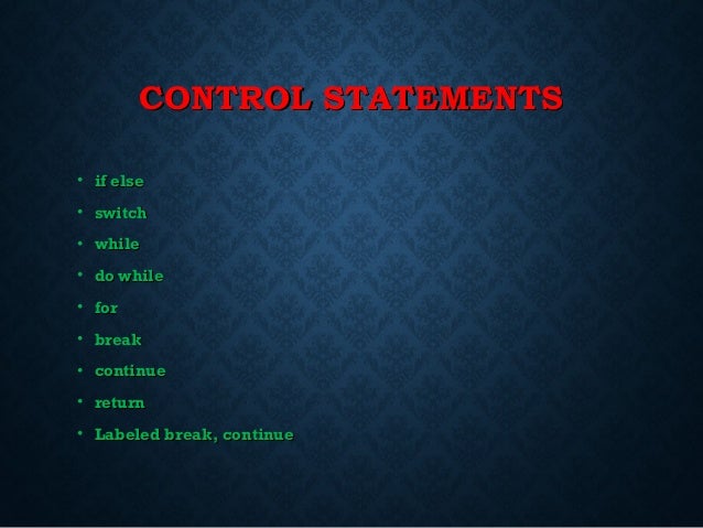 Java control flow statements