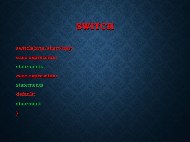 Java control flow statements