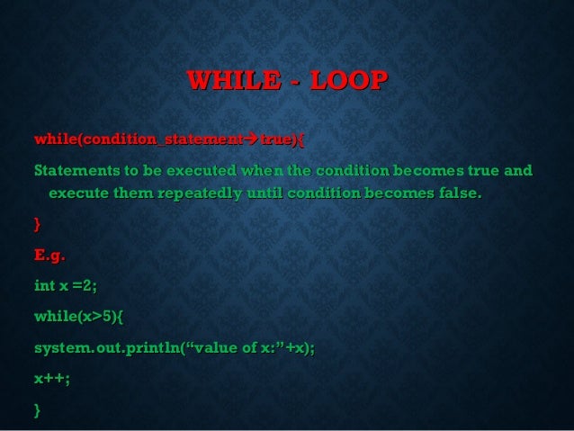 Java control flow statements
