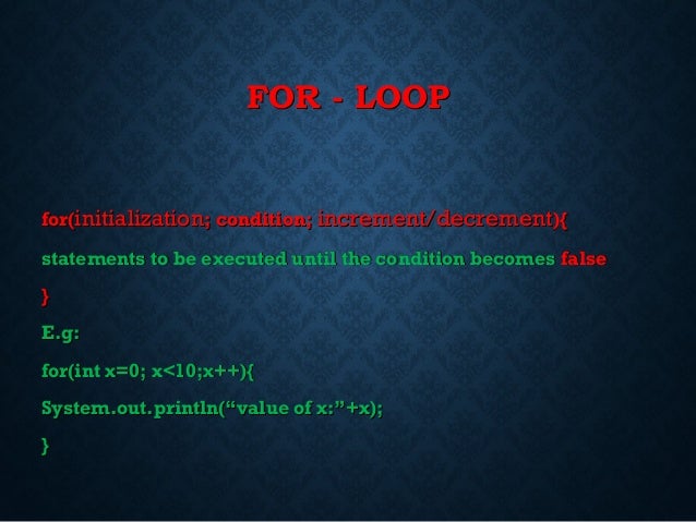 Java control flow statements