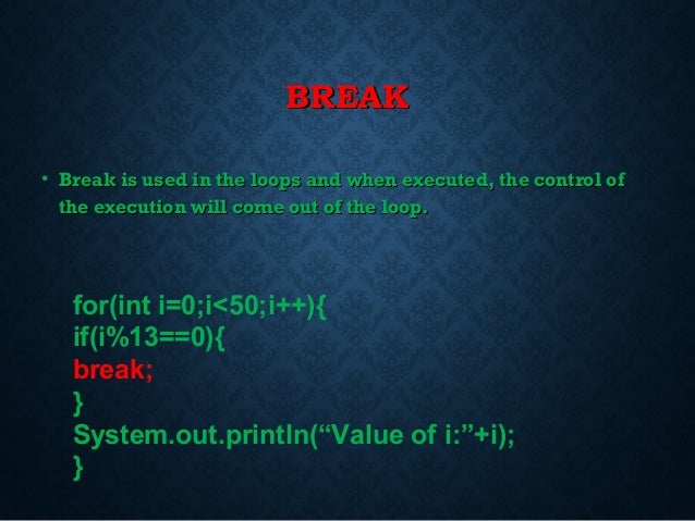 Java control flow statements