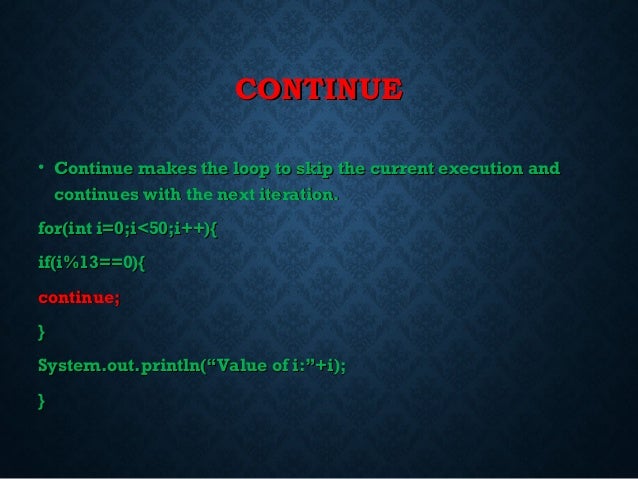 Java control flow statements