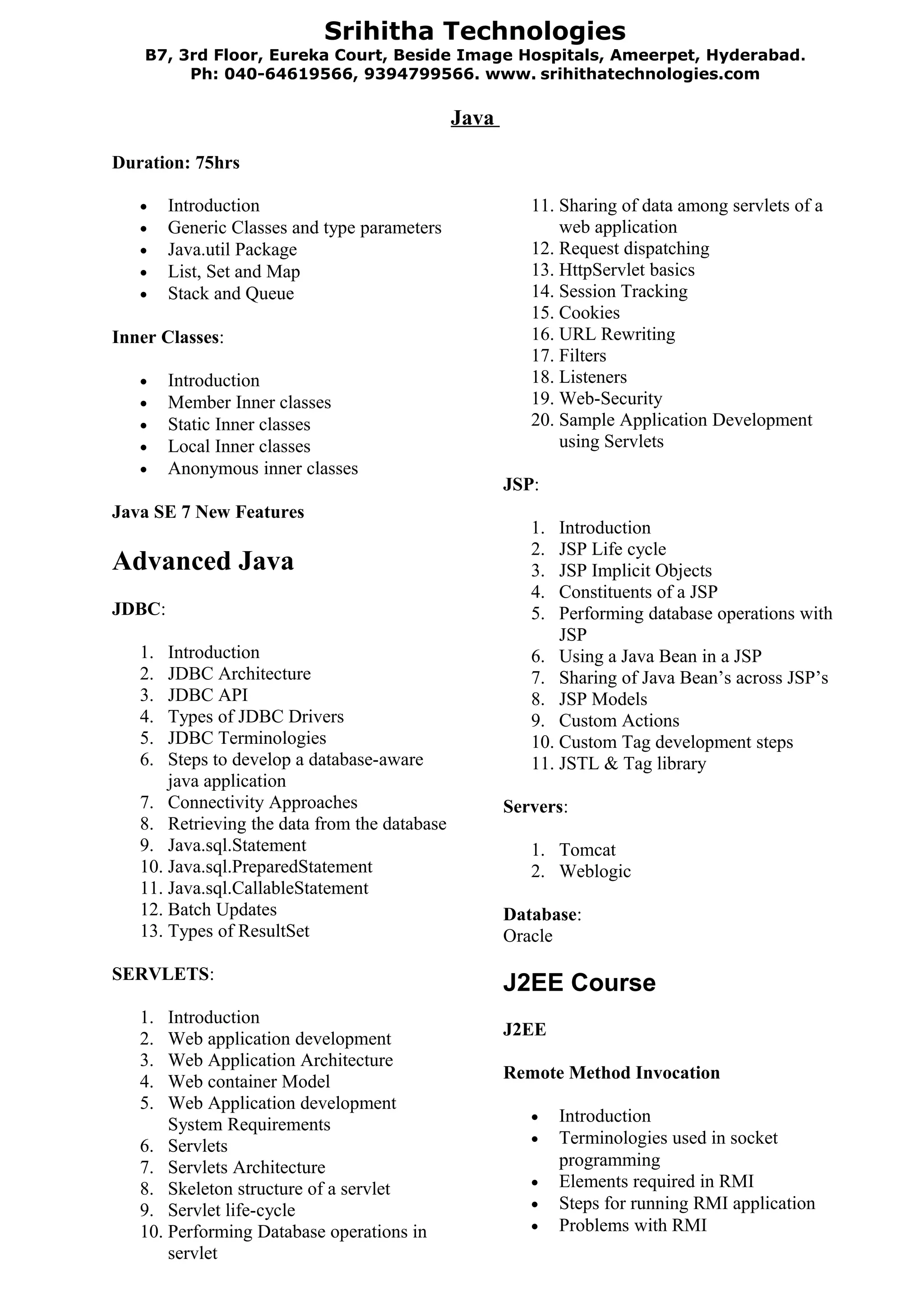 Java Classroom Training | PDF