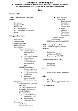Java Classroom Training | PDF