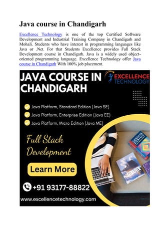 Java course in Chandigarh.pdf | Programming Languages | Computing