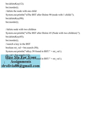 JavaCreate a java application using the code example in the follo.pdf