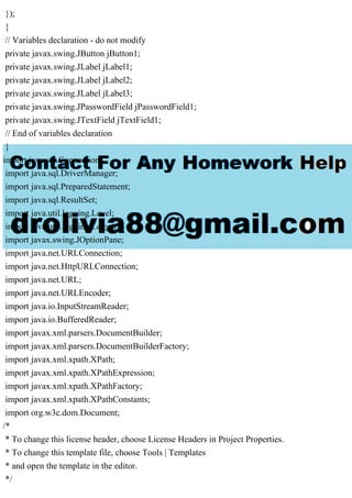 Java!!!!!Create a program that authenticates username and password.pdf