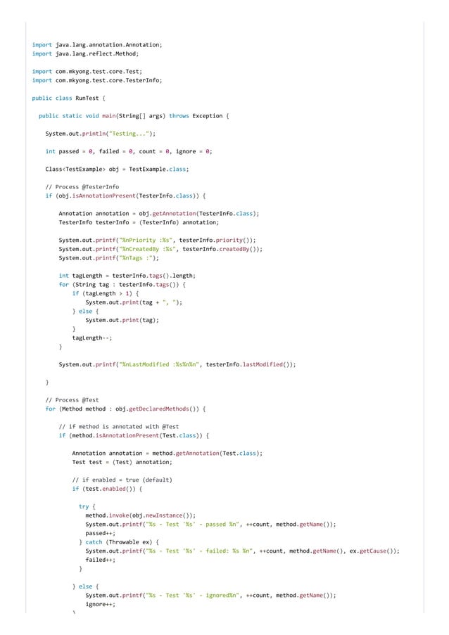 Java custom annotations example | PDF