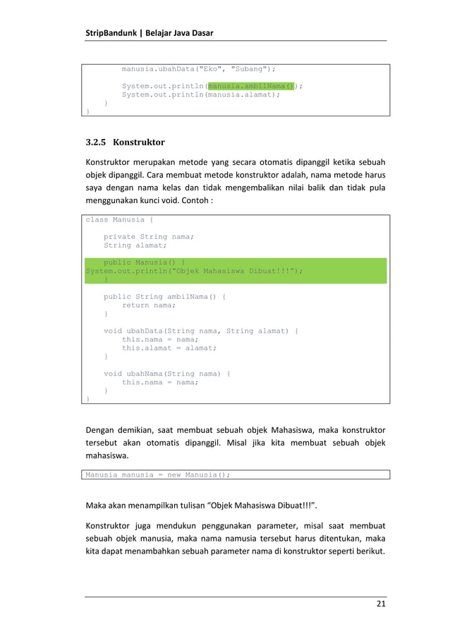 Belajar Java dasar | PDF