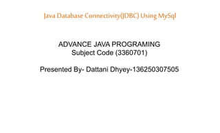Java database connectivity with MySql | PPTX