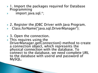 Java Databse Connectvity- Alex Jose | PPTX