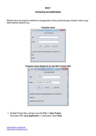 Java desktop dasar | PDF