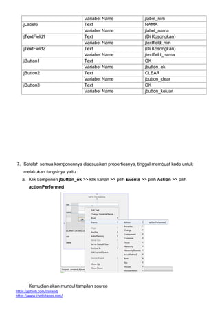 Java desktop dasar | PDF