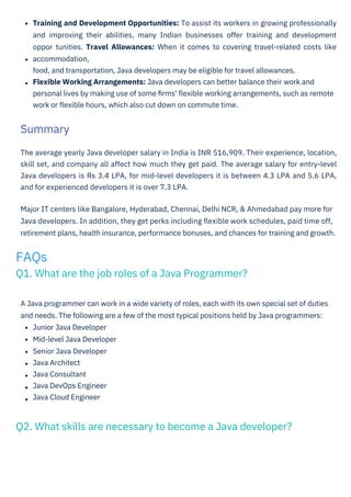 Java Developer Salary in India PDF By ScholarHat | PDF