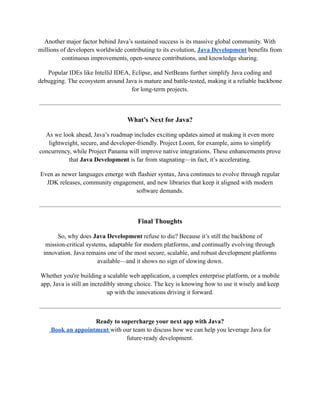 Why Java Development Refuses to Die (And Keeps Getting Better) | PDF