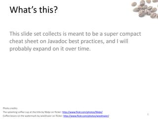 Javadoc guidelines | PDF