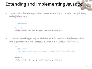Javadoc guidelines | PDF