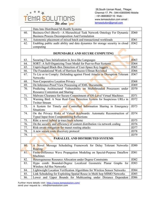 IEEE PROJECTS IN JAVA & DOTNET 2013-2014 TITLES | PDF