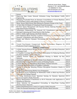 NON IEEE PROJECT TITLES FOR JAVA & DOTNET | PDF