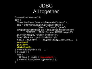 Java e i database: da JDBC a JPA | PDF | Databases | Computer Software and Applications