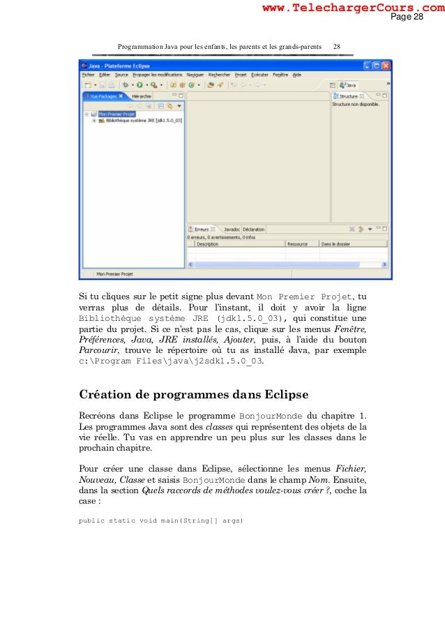Telecharger Cours java pour debutant pdf