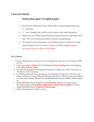 Java Evolution-2.pdf | Programming Languages | Computing