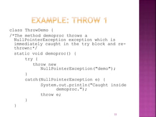 Java exception handling | PPTX