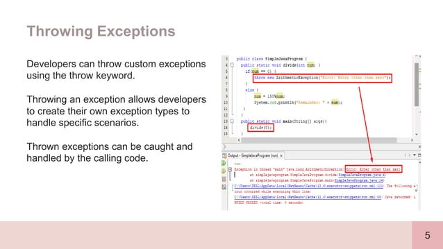 Java Exception Handling and examples about it | PPT