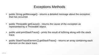 Java exeptions | PPT