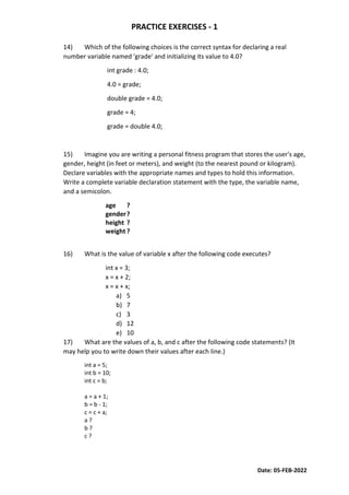 Java exercise1 | PDF