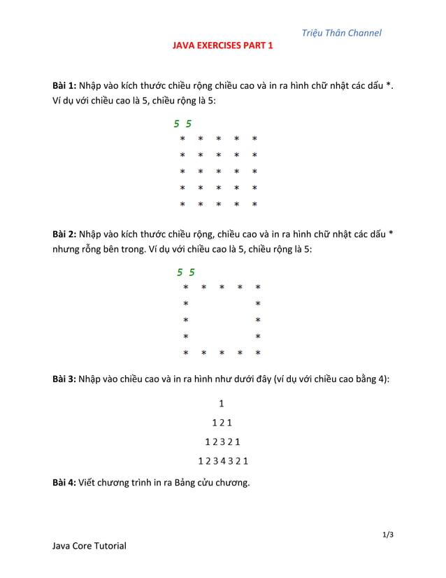 Java exercises part 1 | PDF