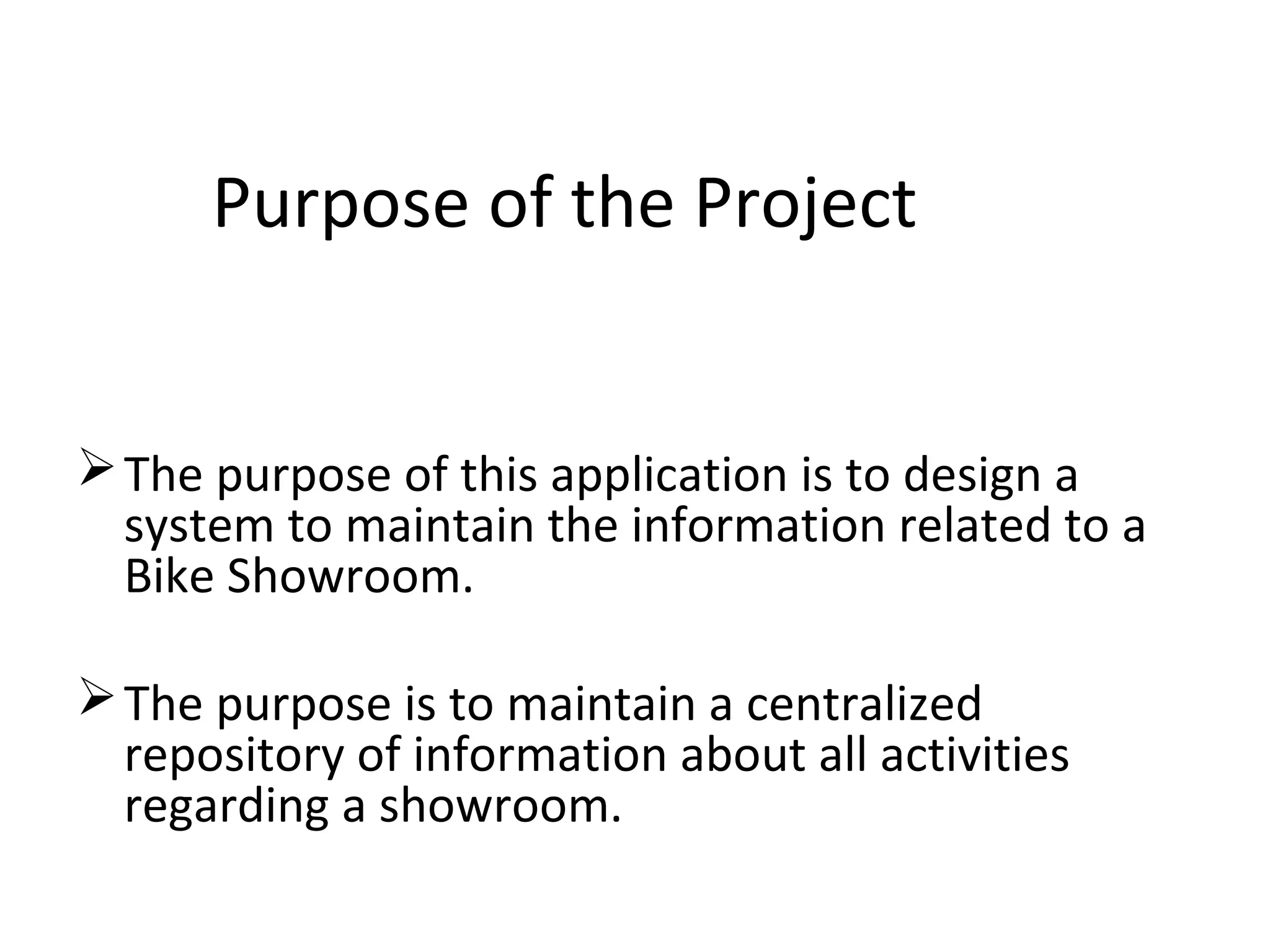 motorized bike j2ee ppt explanation of project | PPT