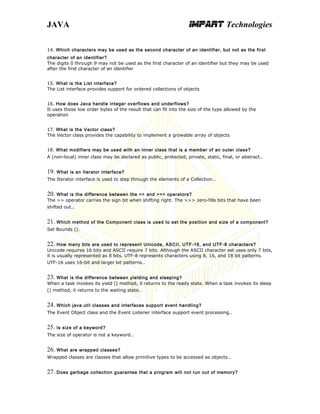 Java faq's | DOC