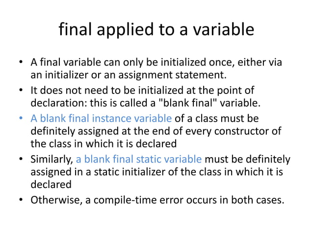Java Final Keyword Pptx Programming Languages Computing 0348