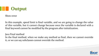 Java Final Keyword | PPTX