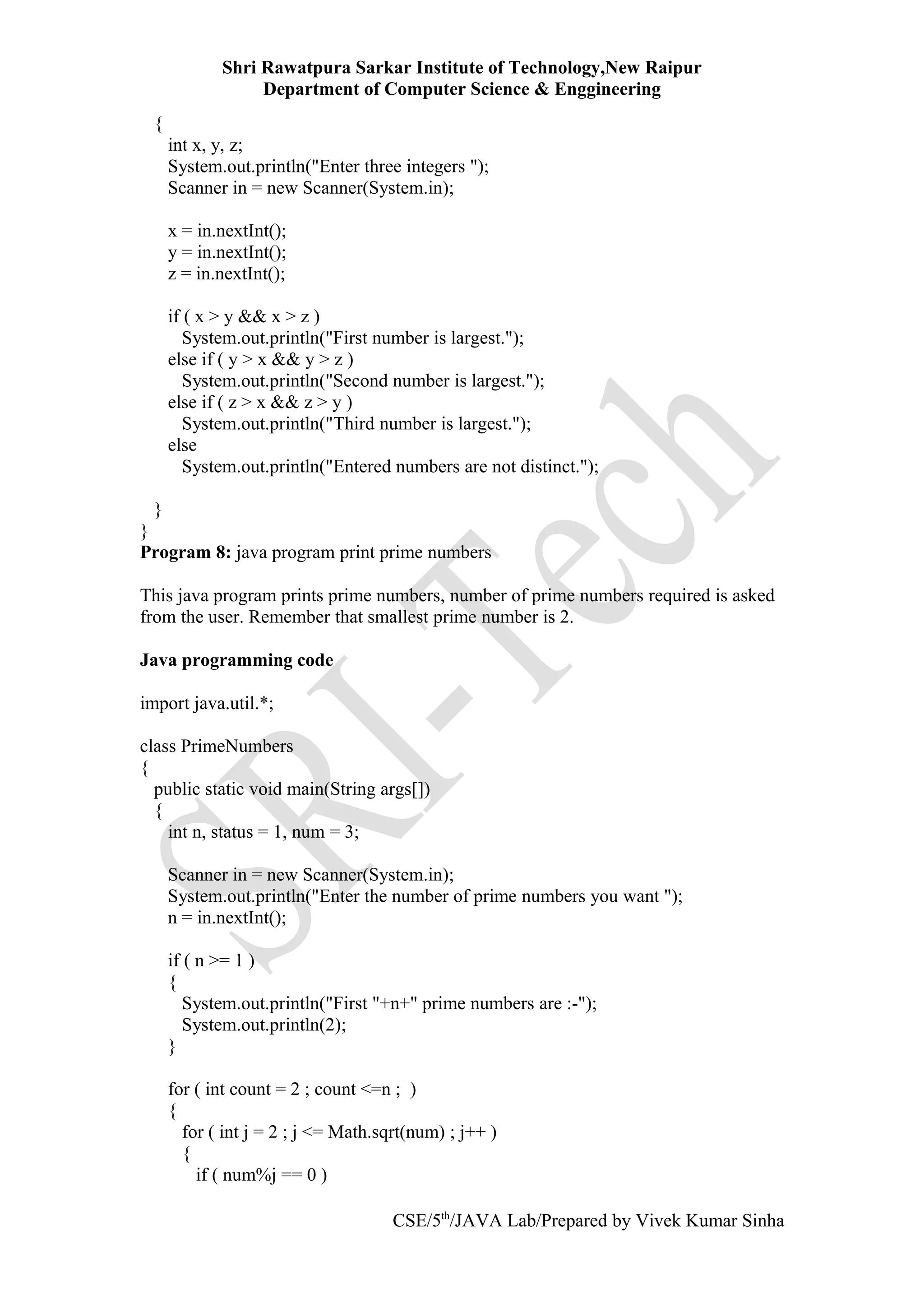 Java final lab | DOC | Programming Languages | Computing