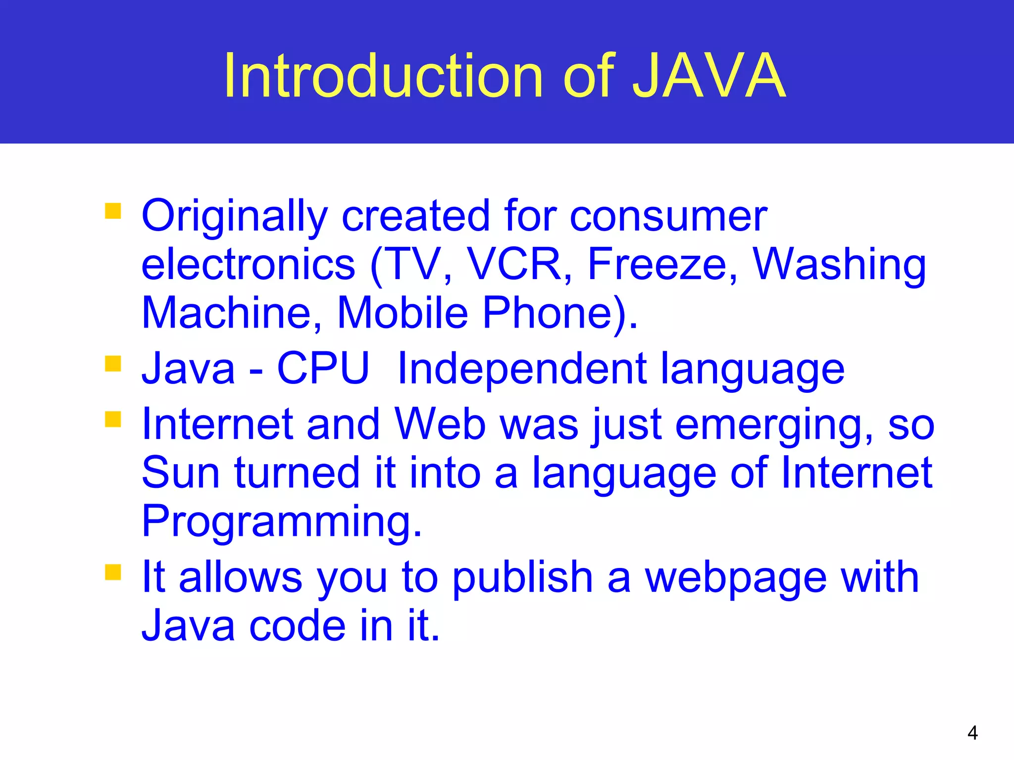 Introduction To Java Programming Basic Structure Variables Data Type Input And Output Ppt