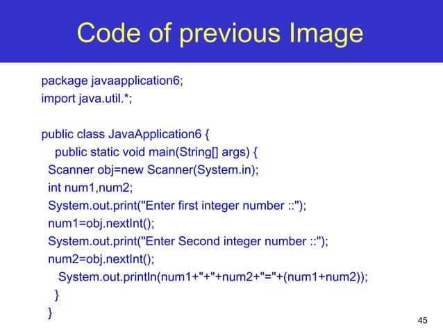 Introduction To Java Programming Basic Structure Variables Data Type Input And Output Ppt