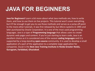 Java for beginners | PPT