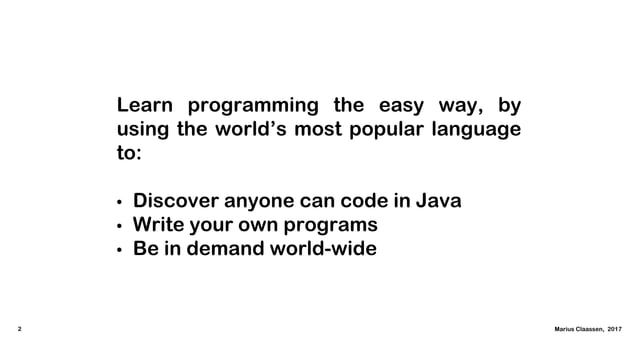 Java for complete beginners programming course | PPT