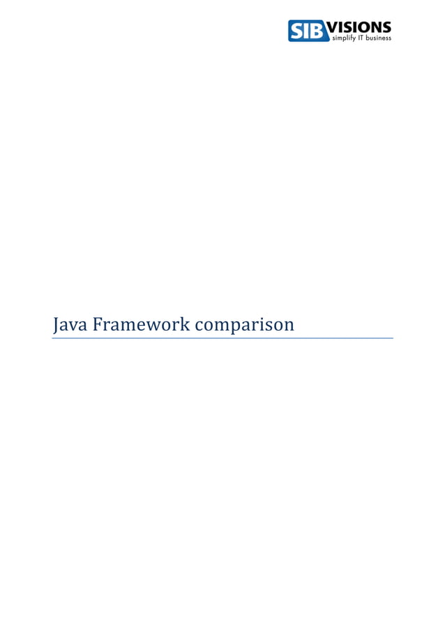 Java Framework comparison | PDF