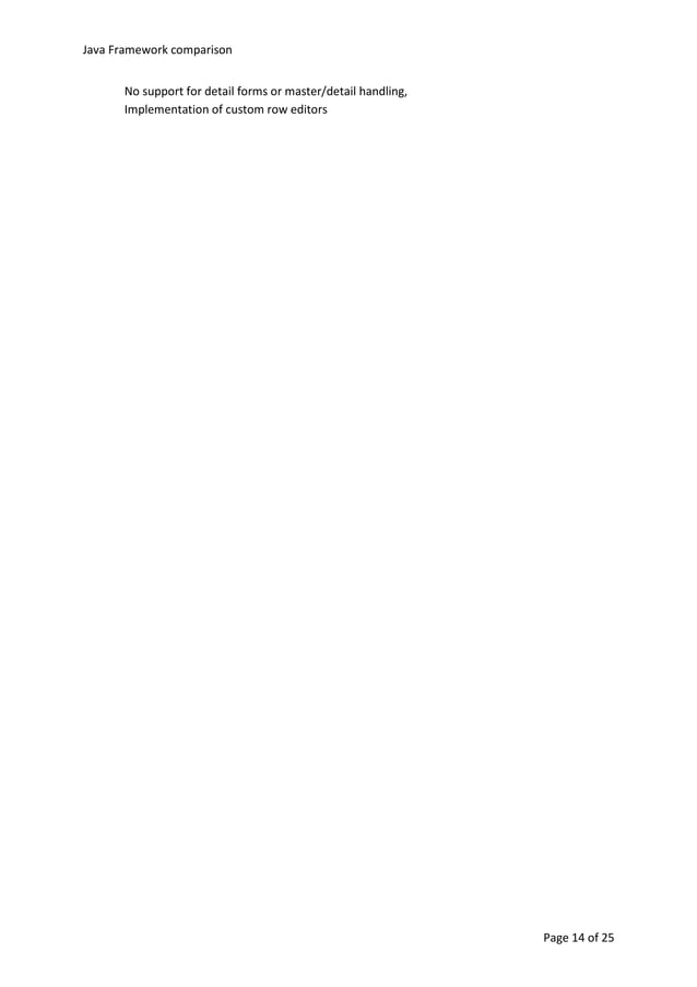 Java Framework comparison | PDF