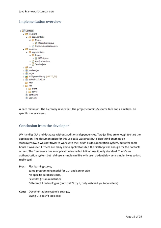 Java Framework Comparison Pdf