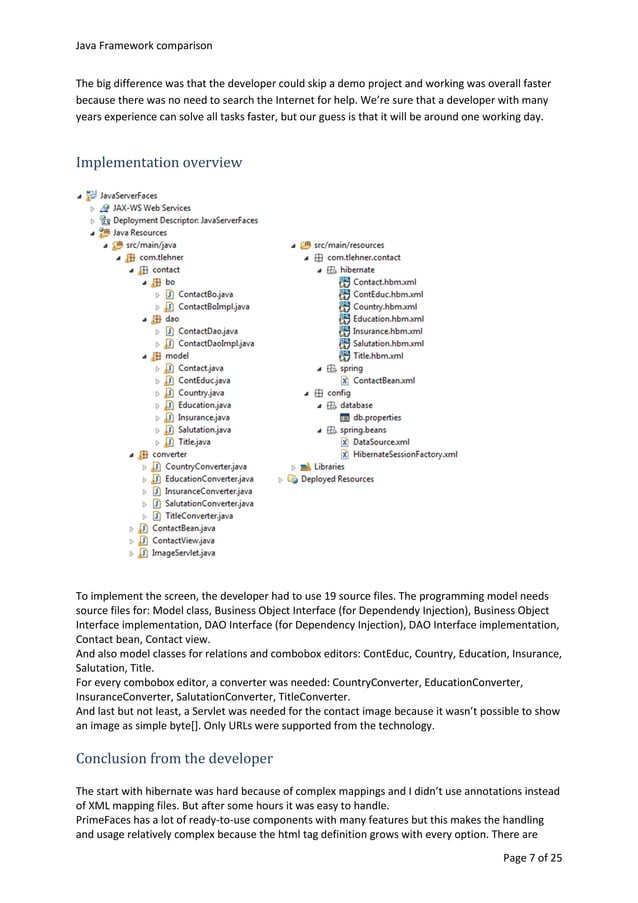 Java Framework Comparison Pdf